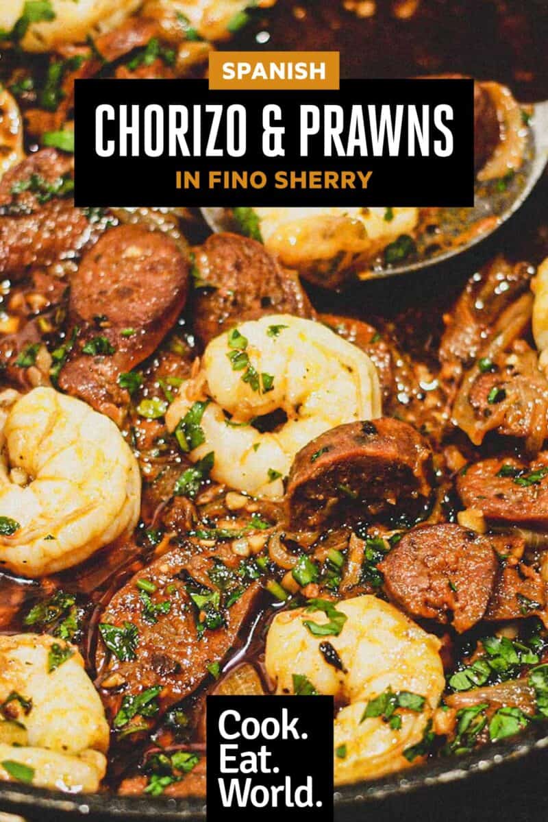 Chorizo & Prawns in Fino Sherry - A delicious recipe fromCook Eat World