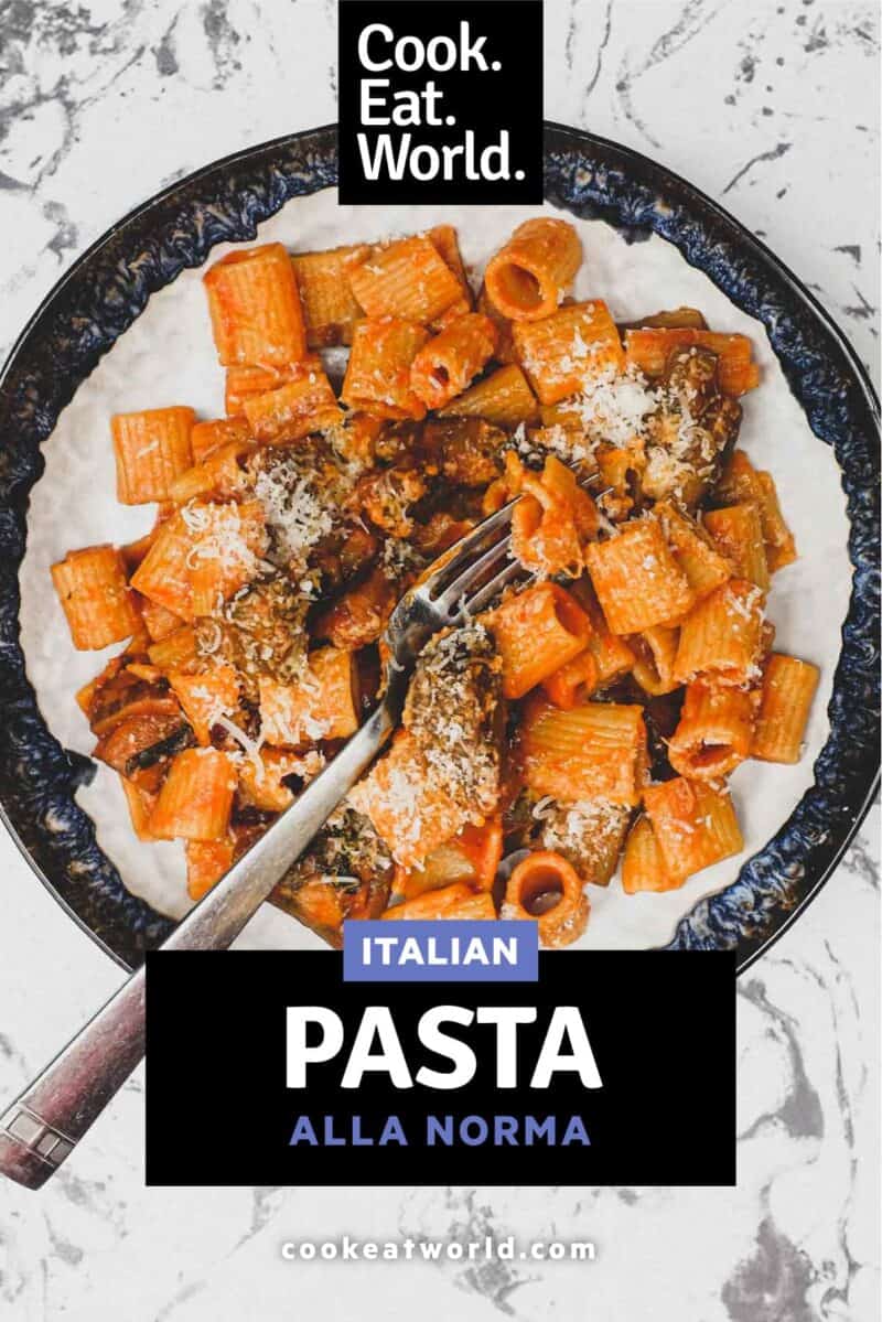 Pasta Alla Norma - A simple eggplant pasta recipe from Cook Eat World