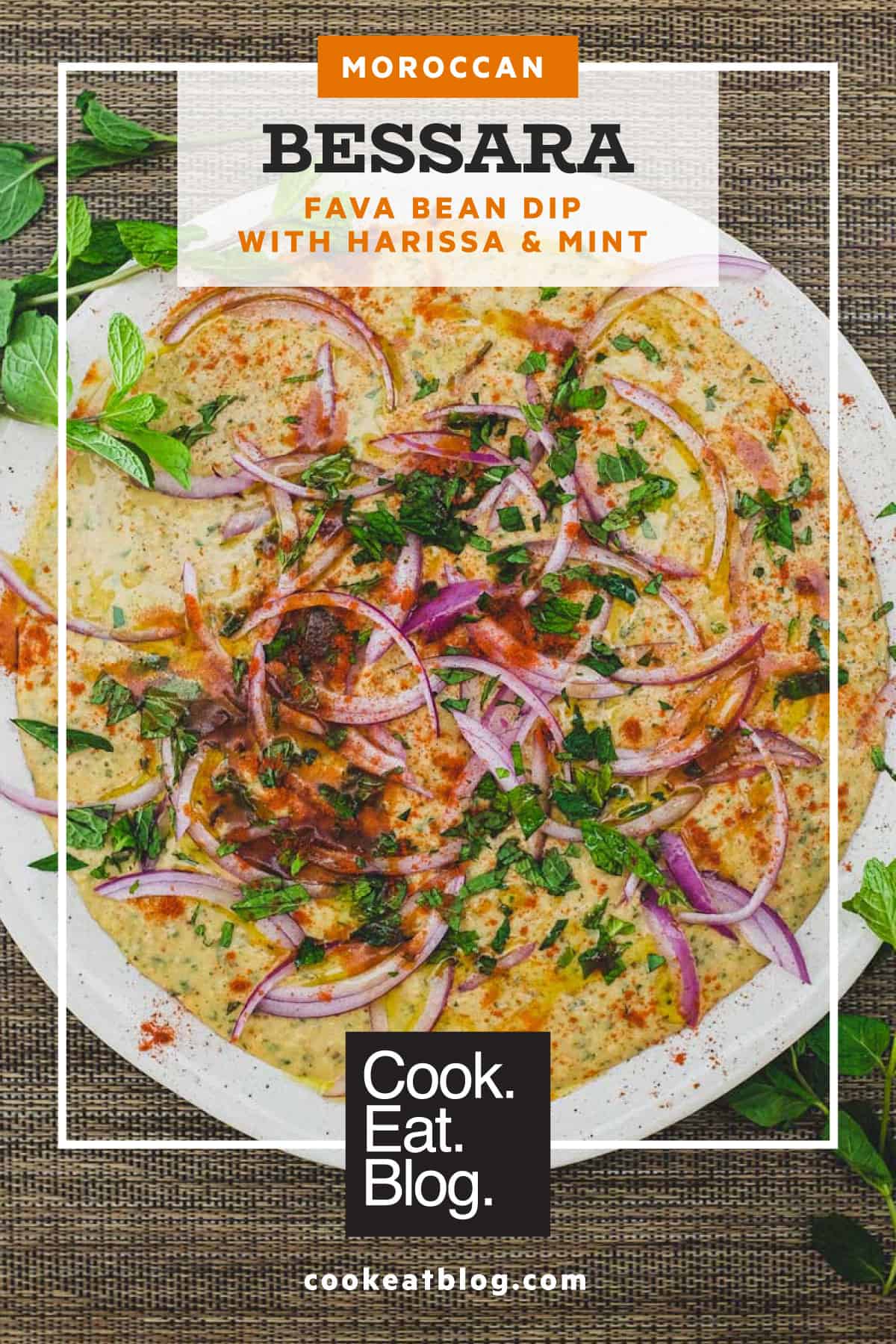 Moroccan Fava Bean Dip with Mint & Harissa (Bessara) - Cook Eat World