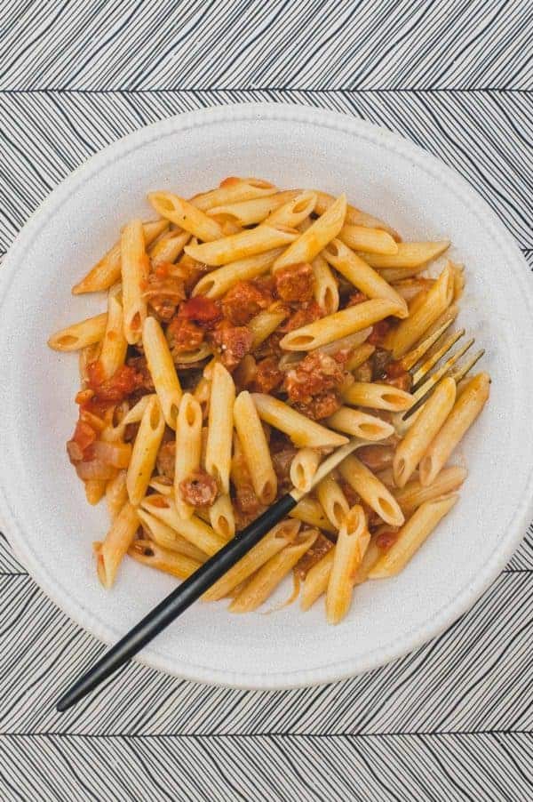 Pasta with Salami - A 20 minute pasta dish from Cook Eat World