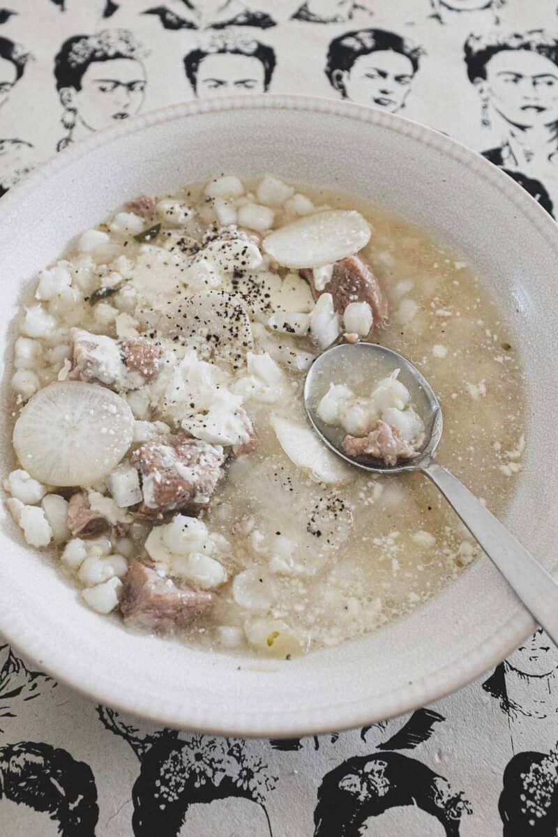 Mexican Pozole Blanco - A delicious soup from Cook Eat World