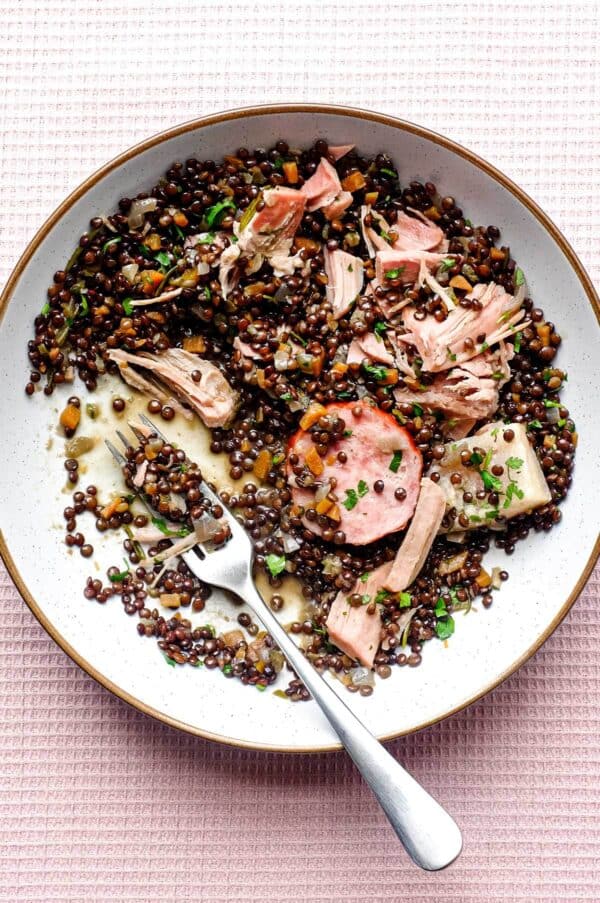 Salt Pork with Puy Lentils (Petit Sale aux Lentilles) - Cook Eat World