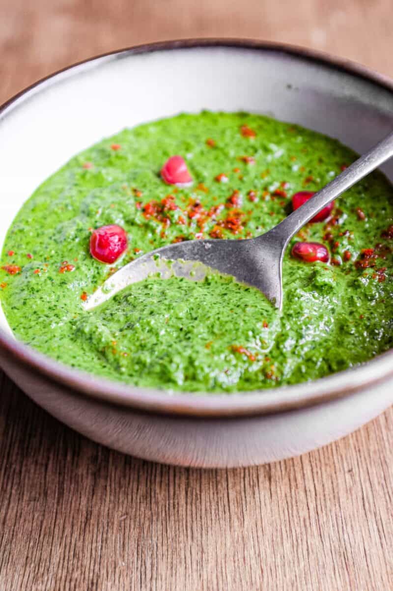 Zhoug (Spicy Cilantro Sauce) - Cook Eat World
